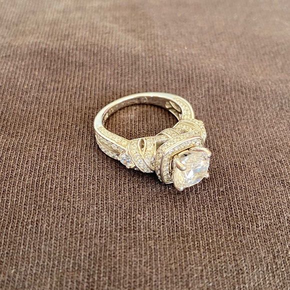 Jewelry | Sd Signed Cz 925 Sterling Silver Split Band Ring Sz 75 | Poshmark